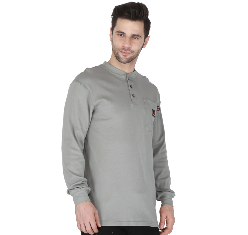 Forge FR Men's Grey Henley MFRHNLY-004-Grey – Refinery Work Wear