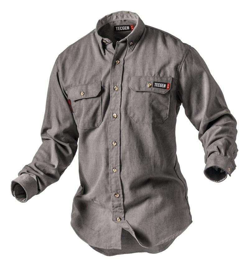 Tecgen FR Men's Gray Lightweight 5.5oz Work Shirt TCG011502 – Refinery ...
