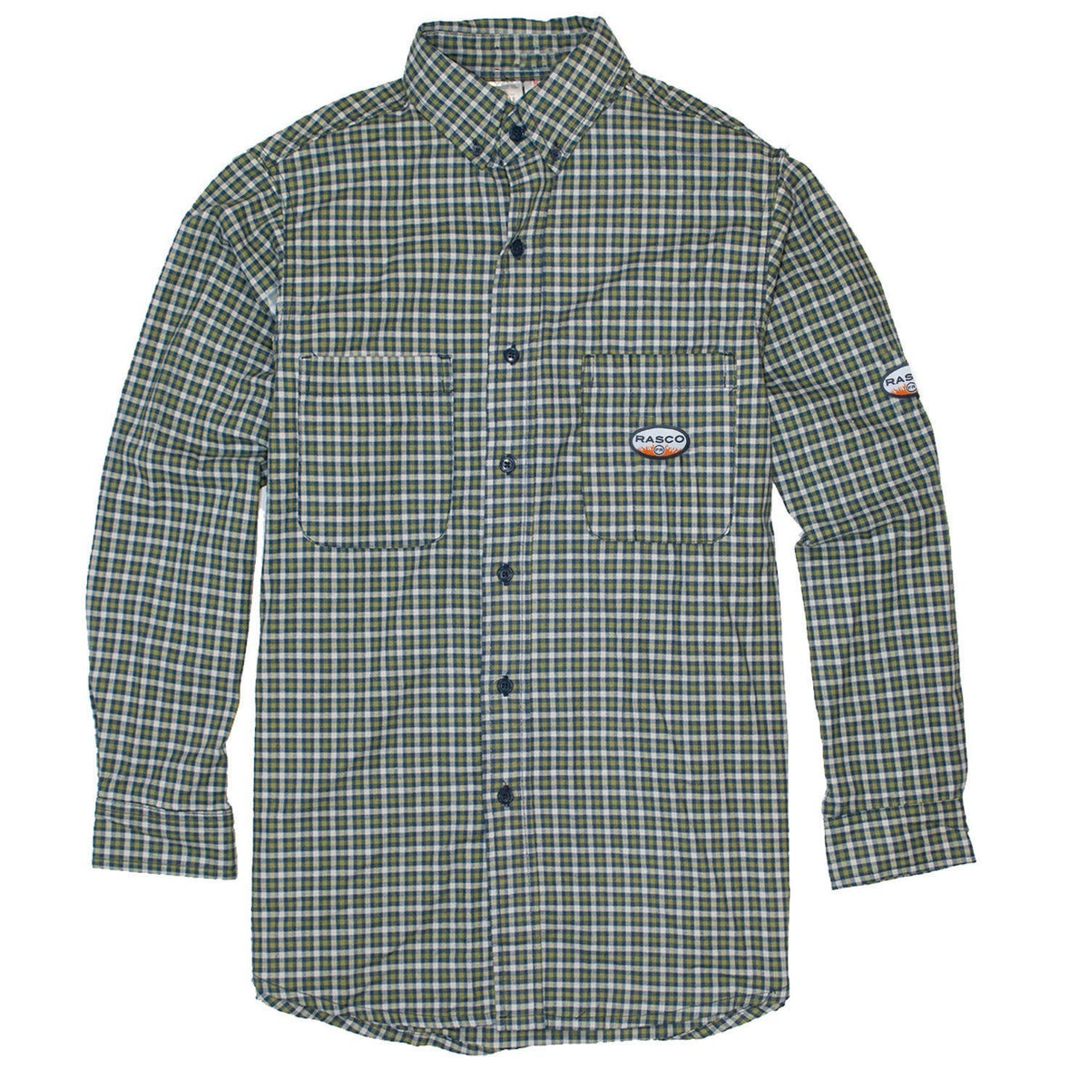 Rasco FR Men's Green Plaid Work Shirt FR0824GN – Refinery Work Wear